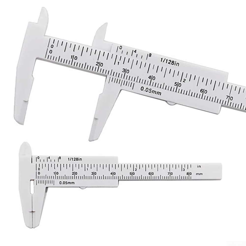 80mm Mini Plastic Sliding Vernier Caliper Gauge Measure Tool Ruler ...