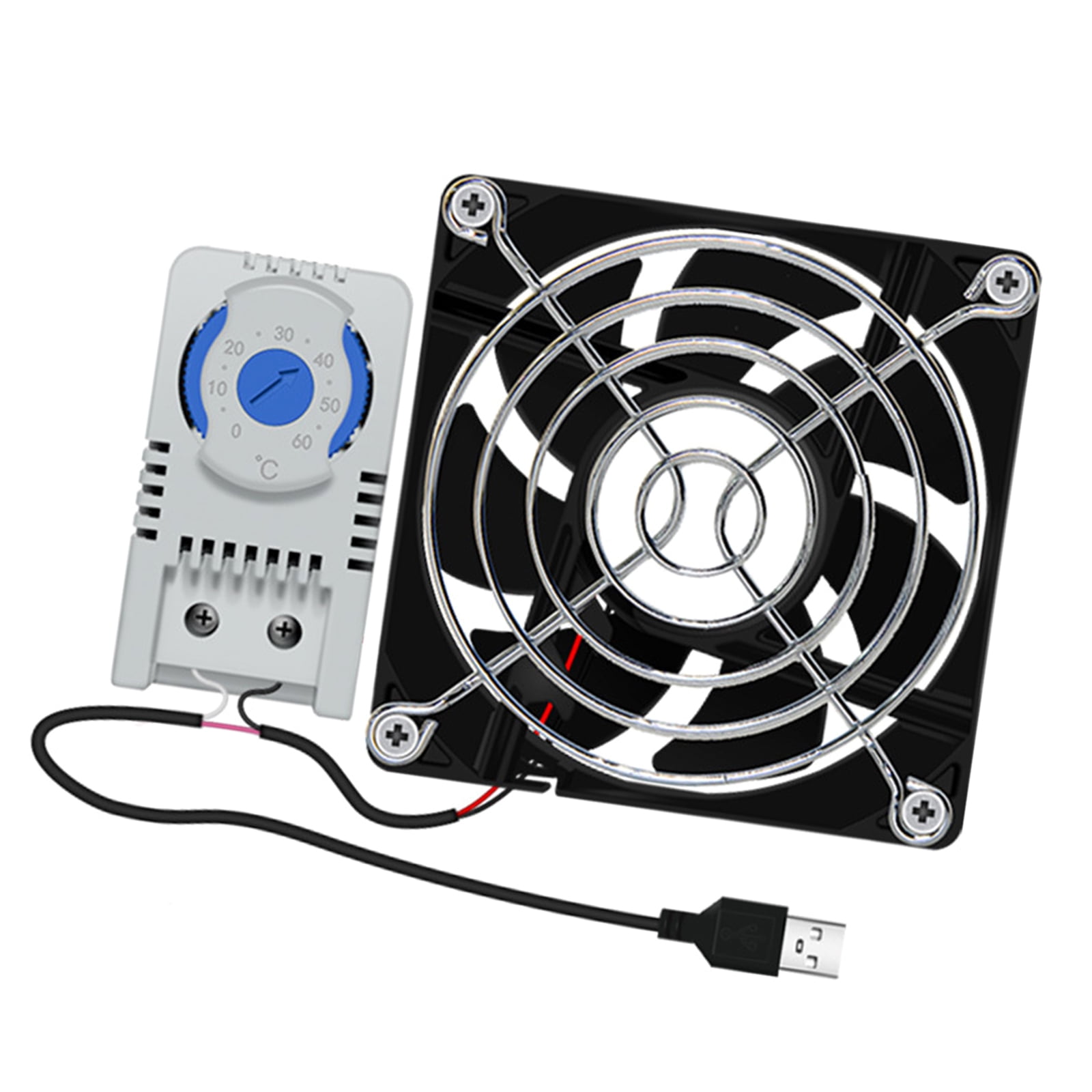 80mm USB Quiet Cabinets Cooling Fan With 0-60℃ Temperature Control ...