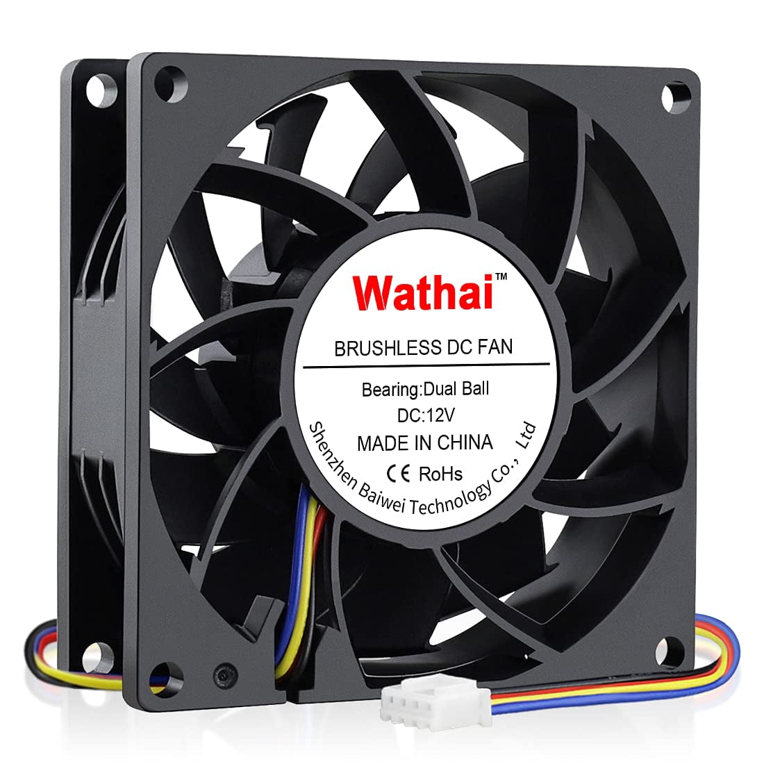 80mm x 25mm PC Computer Case Fan PWM 12V 4Pin Fan High Static Pressure ...