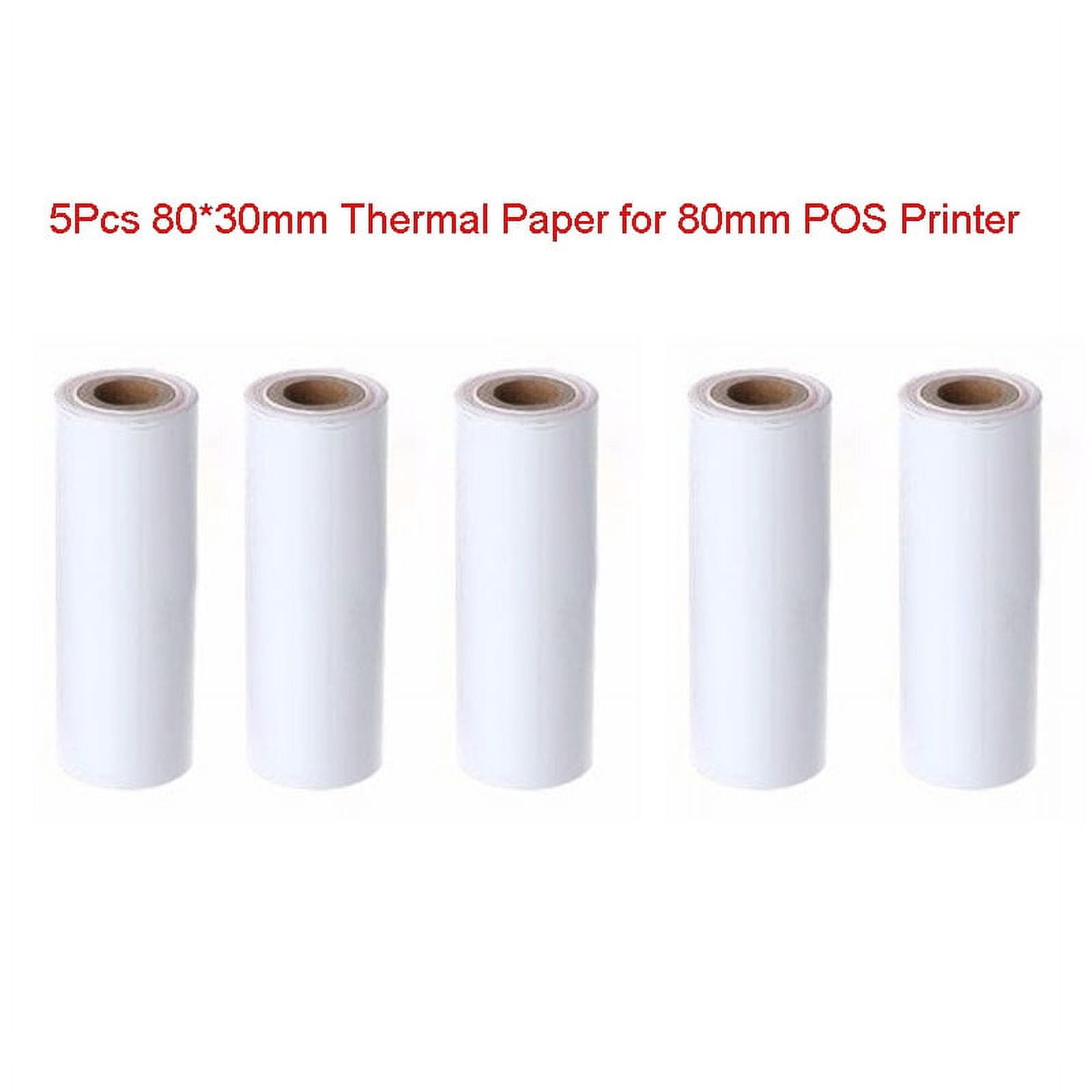 80mm x 30mm Thermal Paper (5 Rolls), BPA Free Receipt Paper, Thermal ...