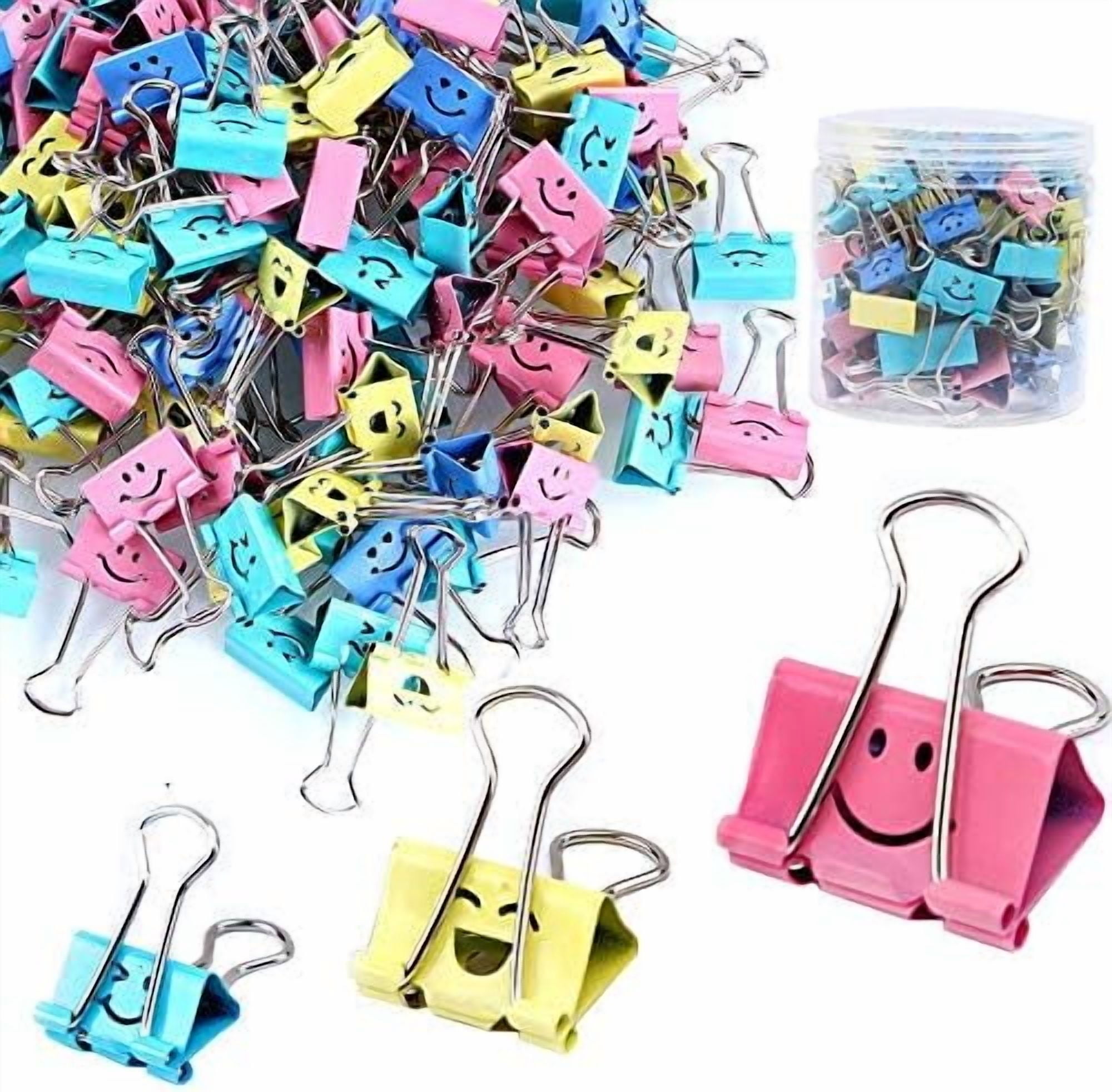 【80pack】 Binder Clips, Limque Paper Clips,Paper Clamps with Colored ...