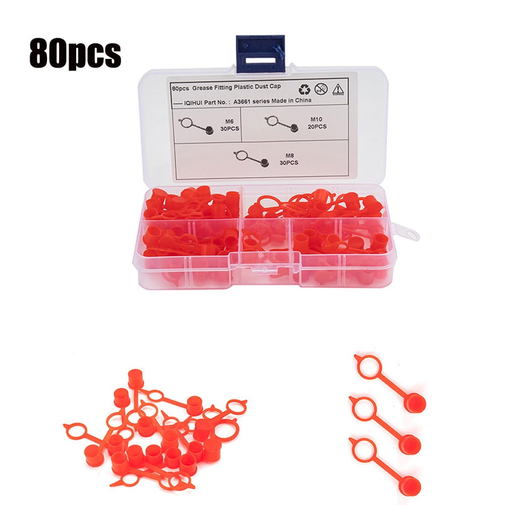 80pc M6/M8/M10 Brake Bleeder Screw Cap Grease Fitting Cap Rubber Dust ...
