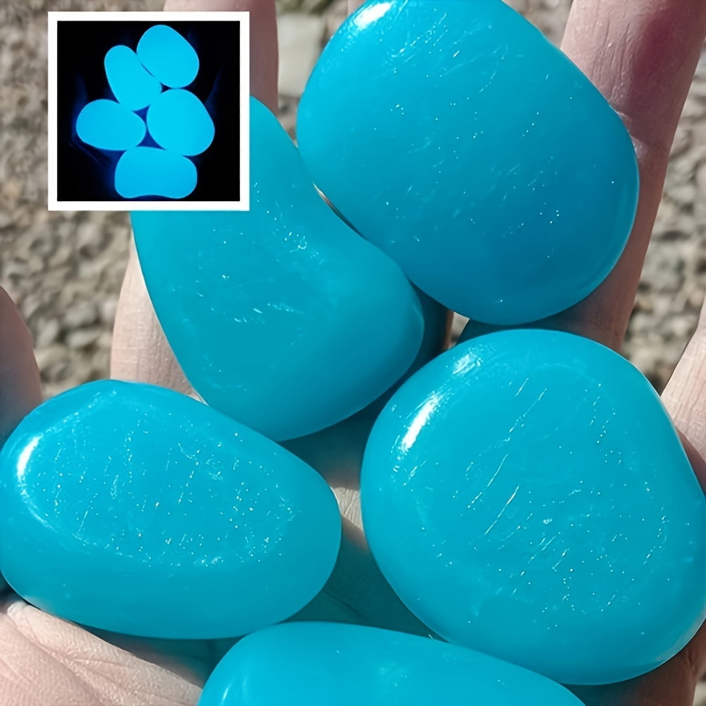 80pcs (1.77in) oversized luminous pebbles shimmer in the dark and are ...