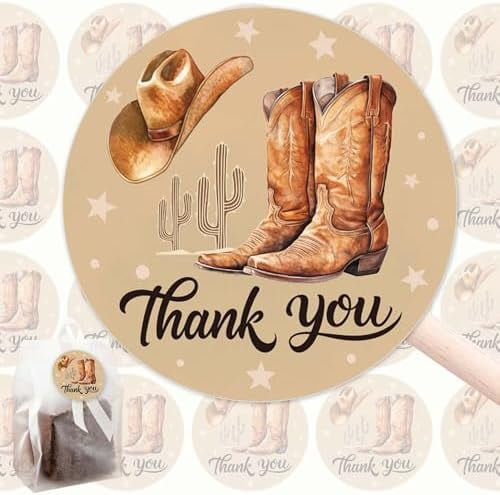 80pcs 2 Inch Cowboy Thank You for Celebrating with us Sticker Howdy ...