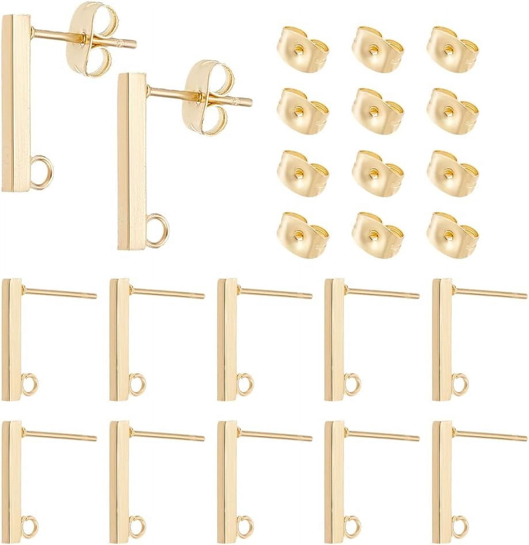 80pcs 304 Stainless Steel Stud Earring Findings Rectangle 80pcs 304 ...