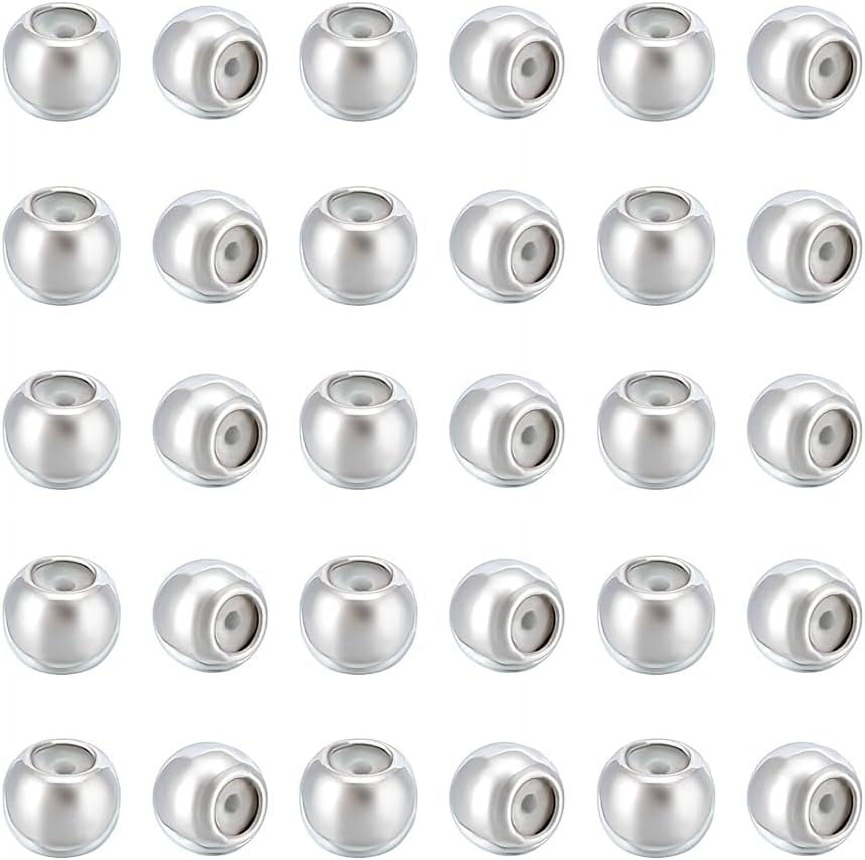 80pcs 4mm Stopper Beads Slider Beads Positioning Spacer Beads Round ...