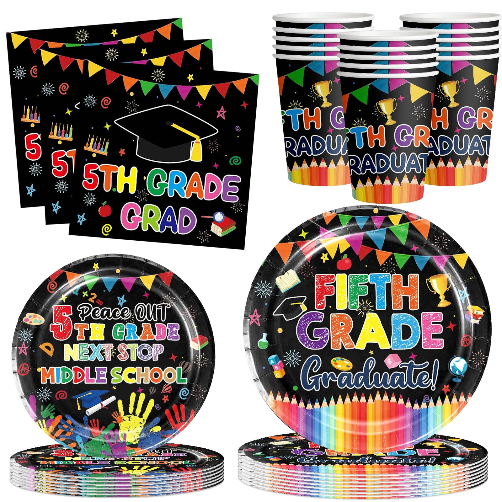 80pcs 5TH Grade Graduation RRF12 Party Decorations Set Grade Next Stop ...