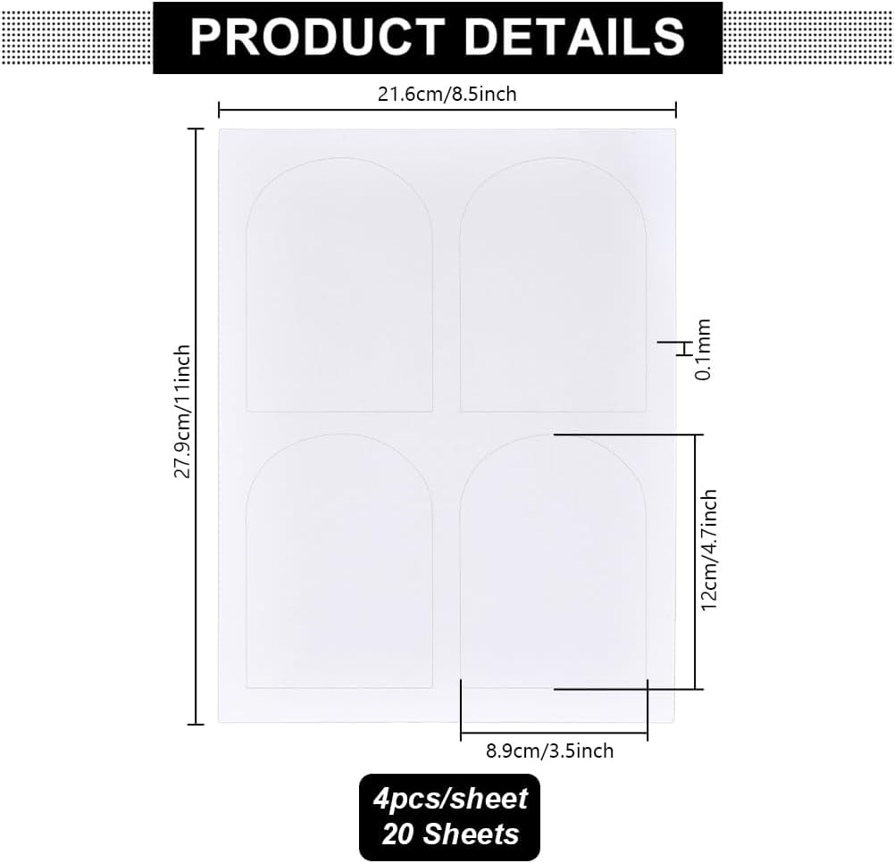 80pcs Arched Wine Bottle Labels Stickers Printable Glass Bottle Label ...