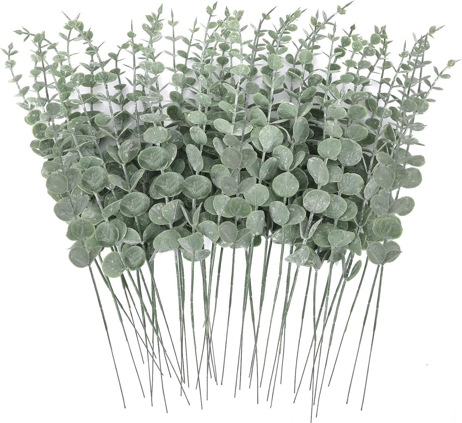 80pcs Artificial Eucalyptus Stems Fake Eucalyptus Leaves Stems Real ...