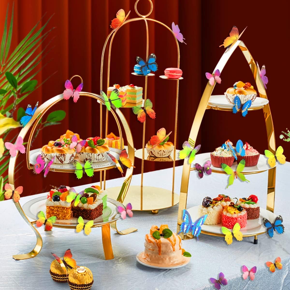 80pcs Butterfly Wall Decor - Plastic Butterflies Wings Foldable ...