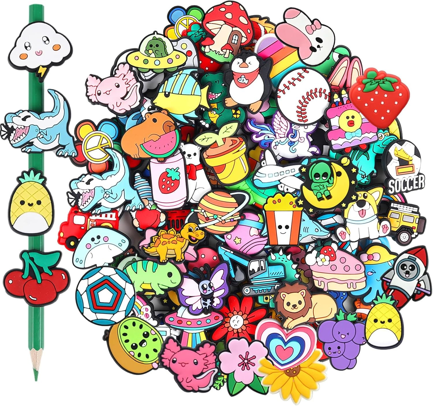 80pcs Cute Pencil Toppers,Pen Toppers Charms Decorations Clips Bulk ...