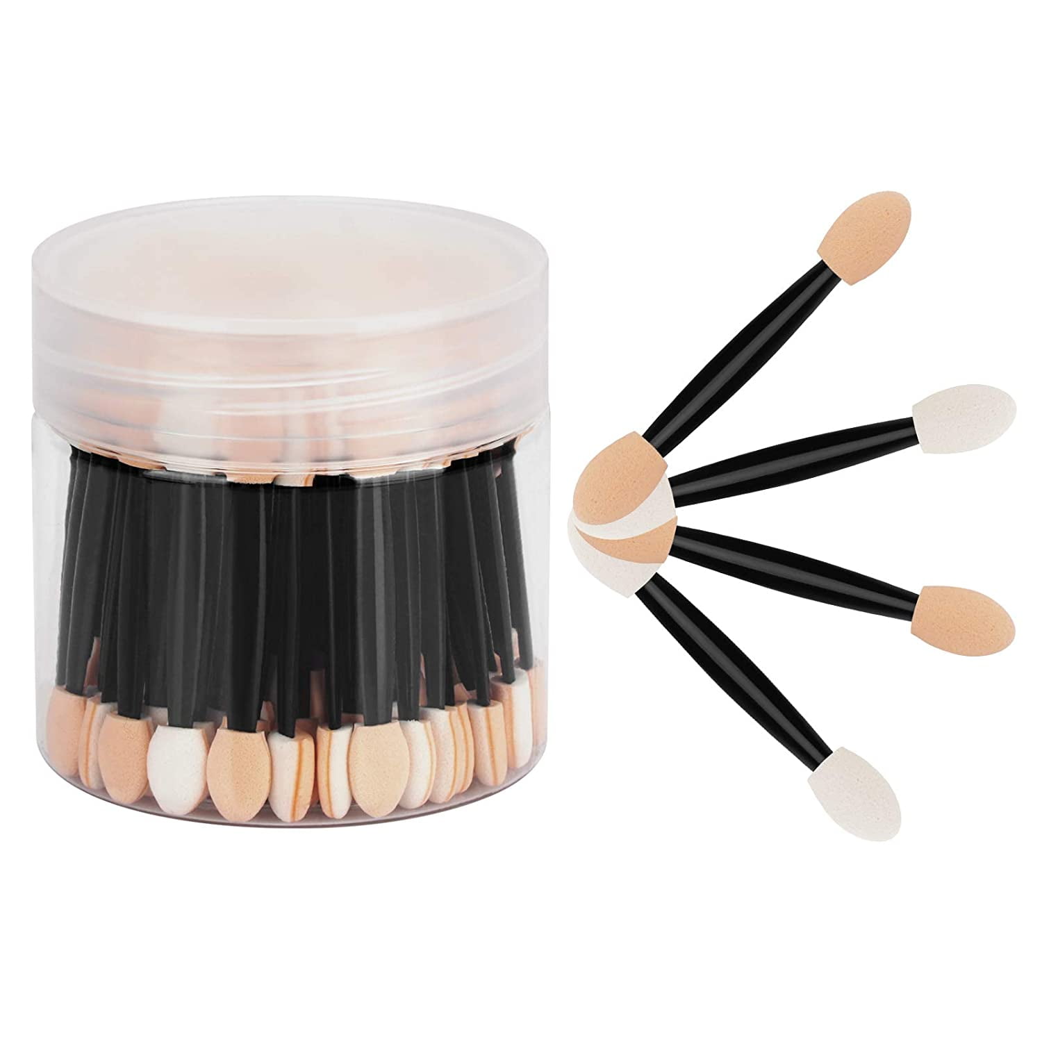Menkey 80pcs Disposable Eyeshadow Applicators with Container, Dual ...