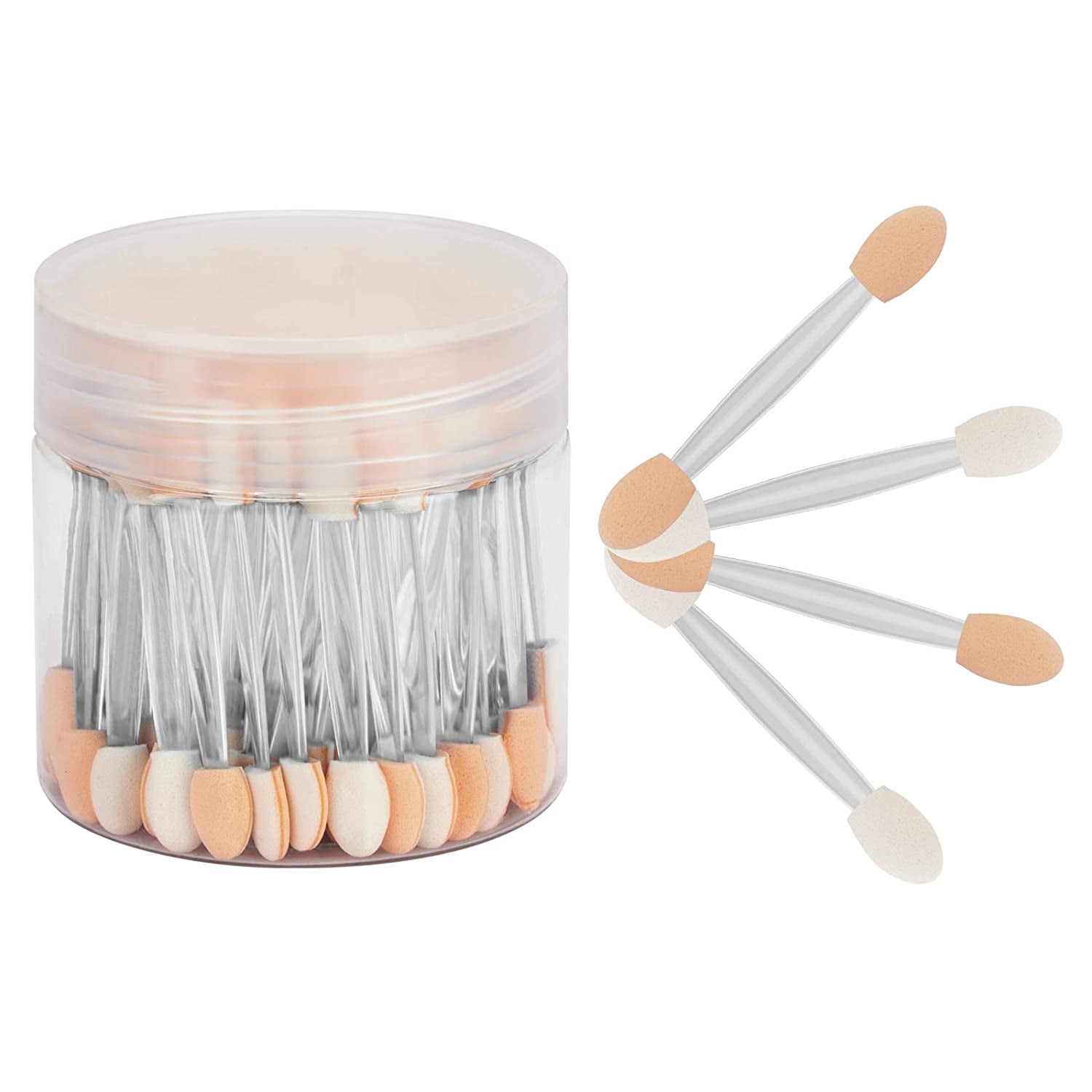 80pcs Eyeshadow Applicators with Container, Disposable Dual Sides ...