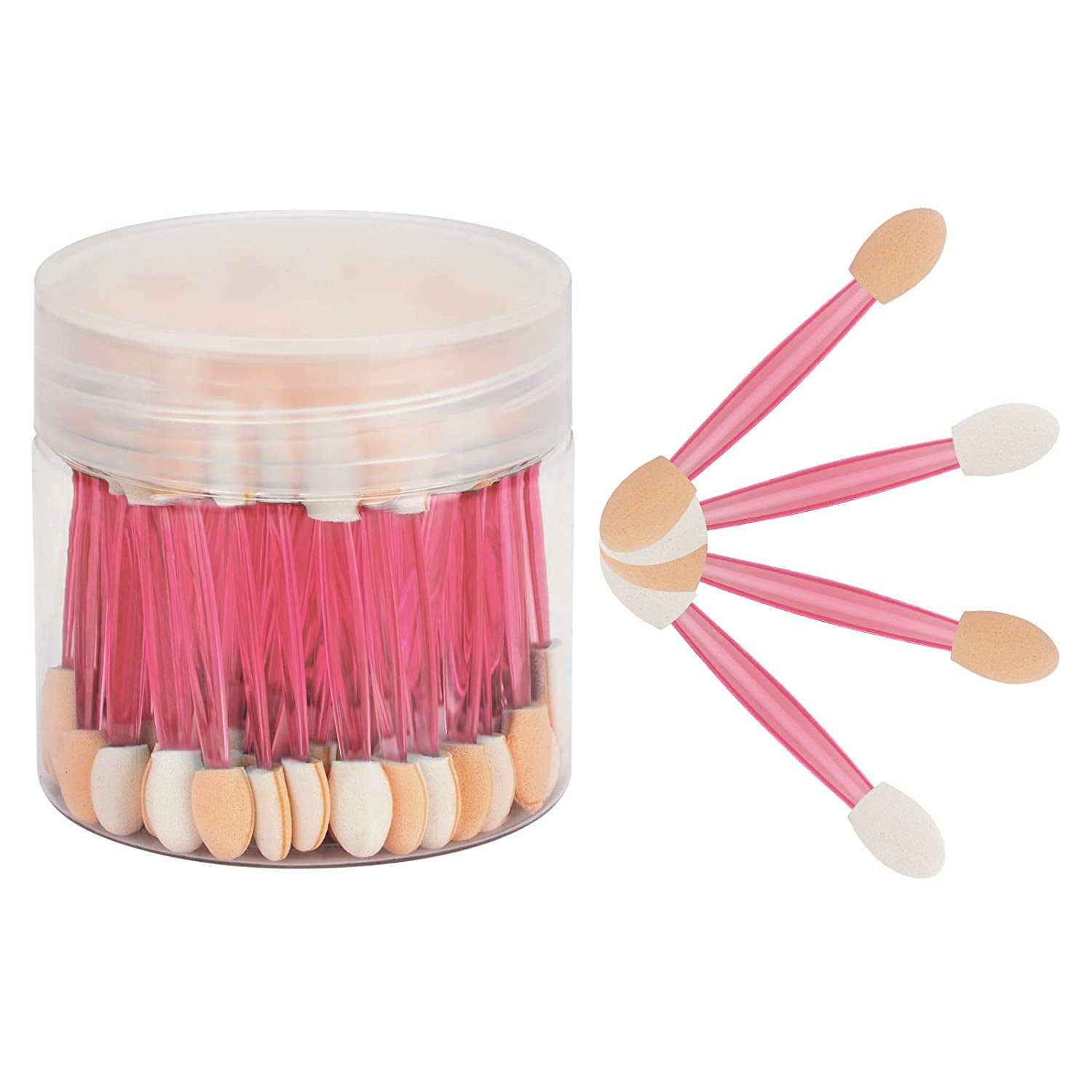 80pcs Eyeshadow Applicators with Container, Disposable Dual Sides ...