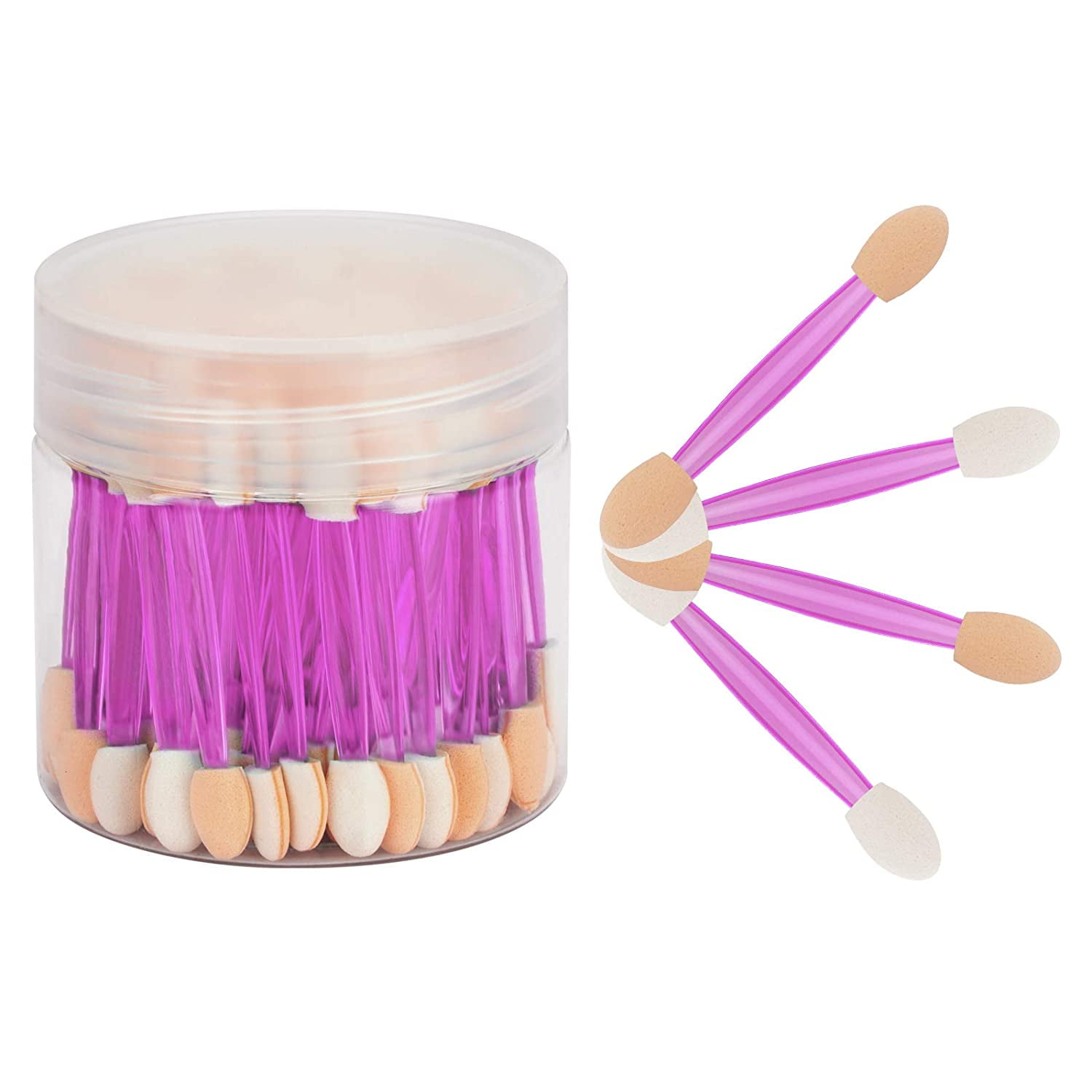 80pcs Eyeshadow Applicators with Container, Disposable Dual Sides ...