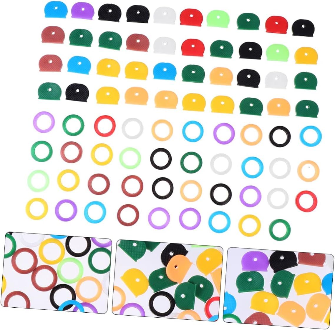 Silicone Key Cap 80pcs Identification Key Ring Colored Labels Car Key ...