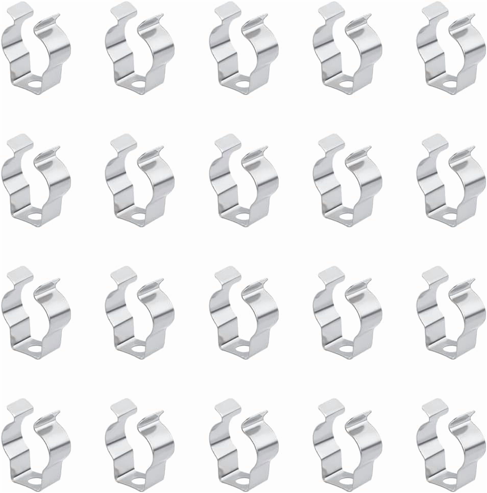 80pcs Iron U-Hook Holder Talon Clamps Pipe Support Platinum 21x14x8mm ...