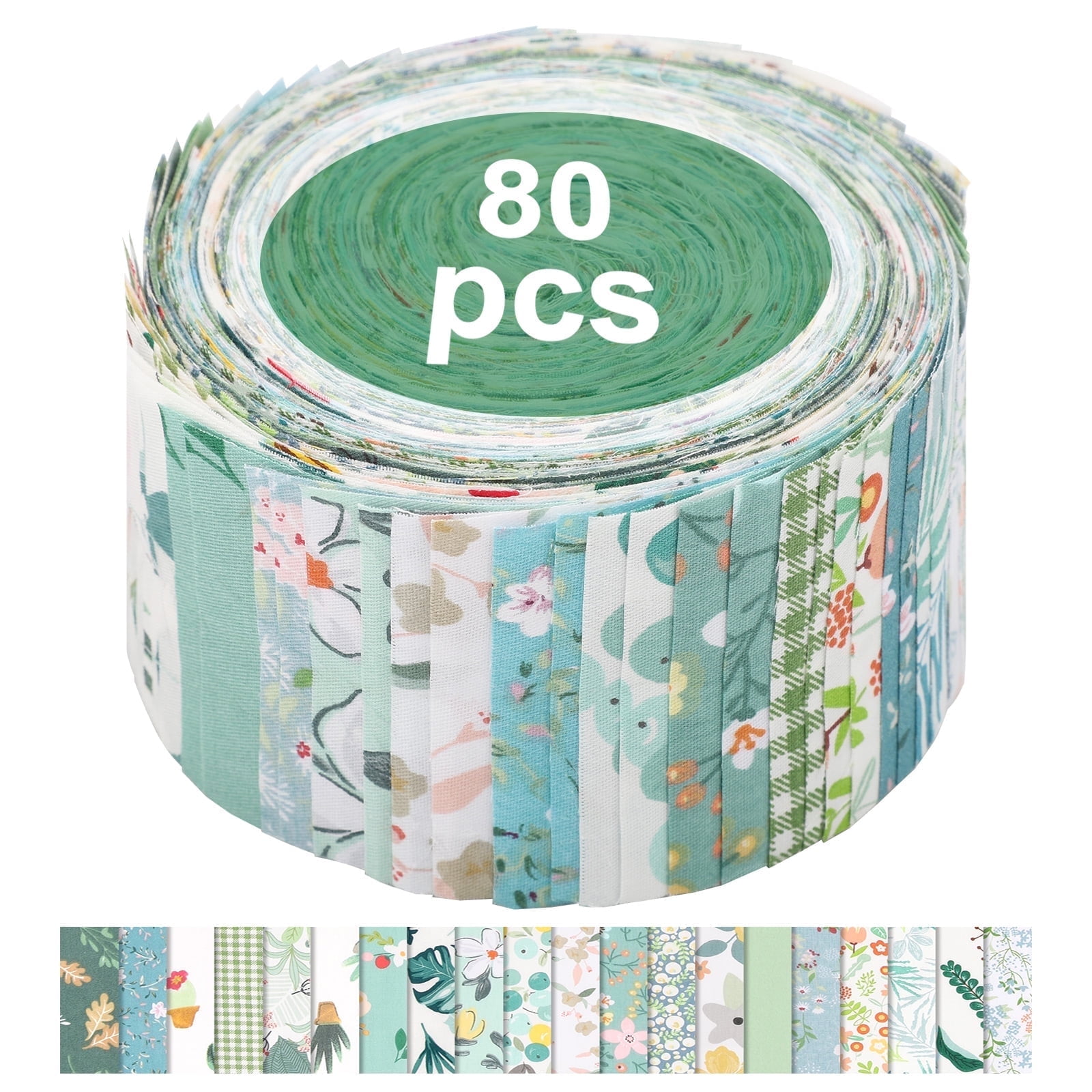 80pcs Jelly Roll Fabric Strips, EEEkit 2.5'' Precut Quilting Fabric for ...
