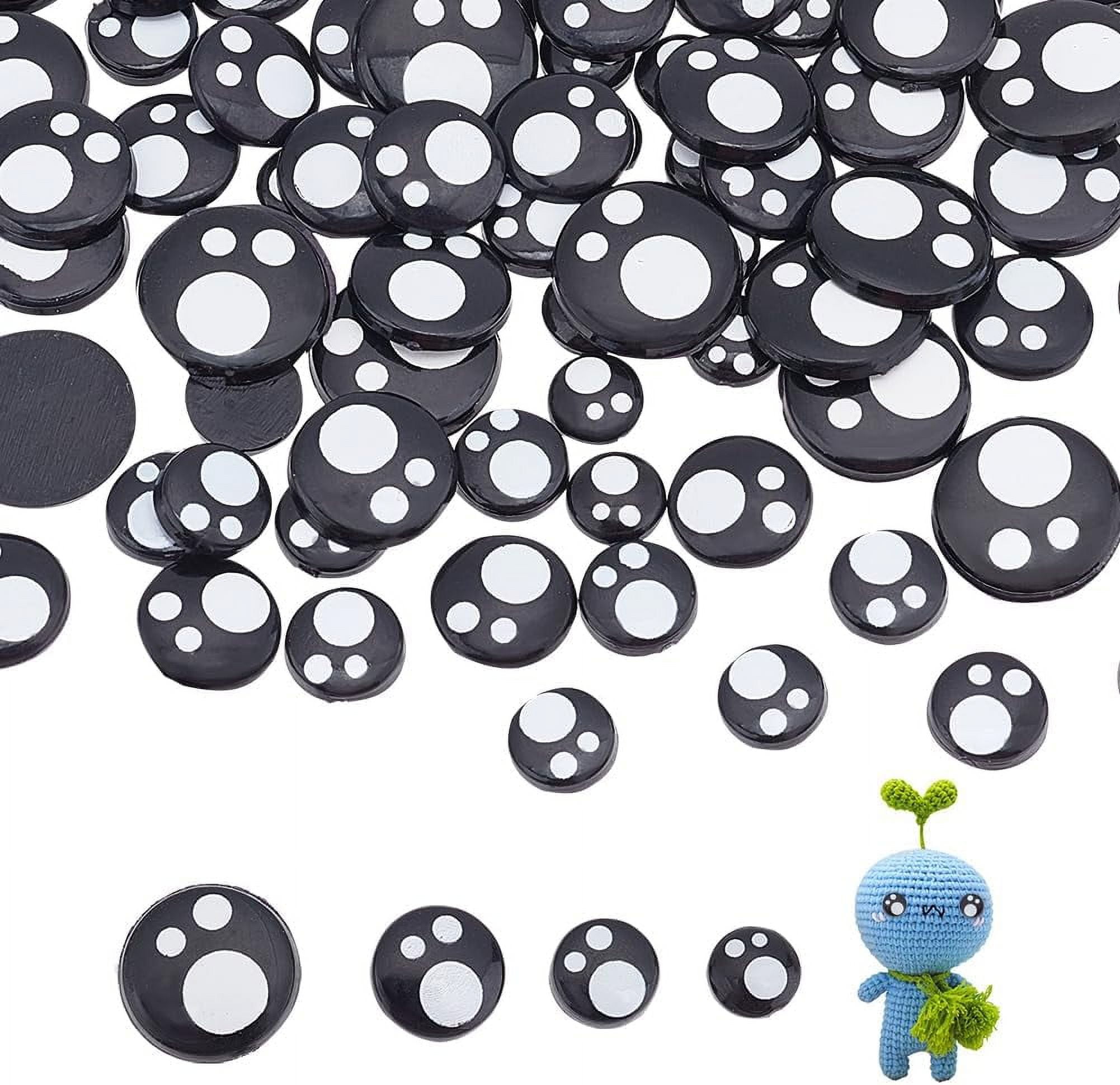 80pcs Kawaii Eyes Cabochons Craft Eyes Tiles Flat Round Eyes Black ...