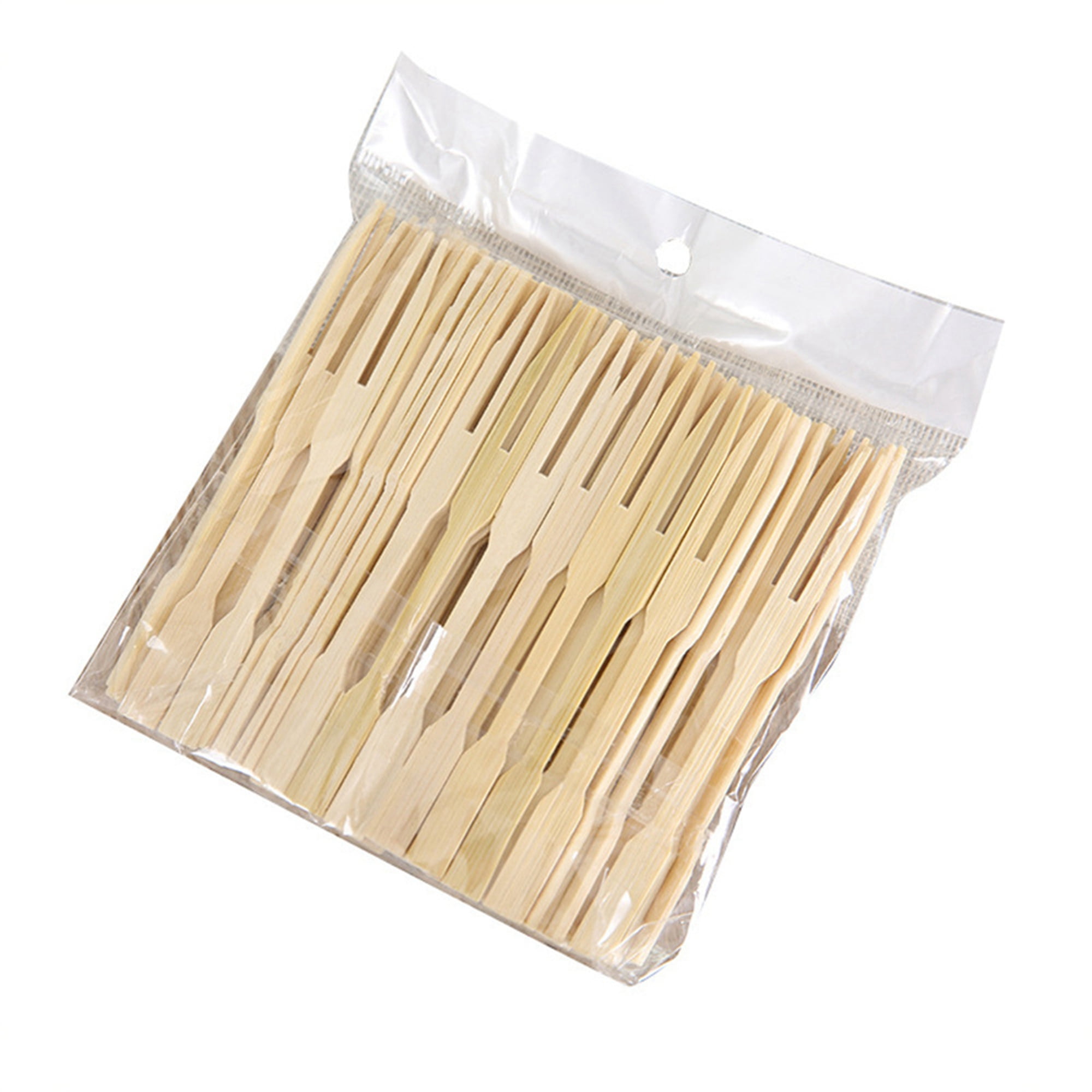 80pcs Mini Bamboo Forks 3.5 inch, Cocktail Forks Appetizer Forks, Small ...