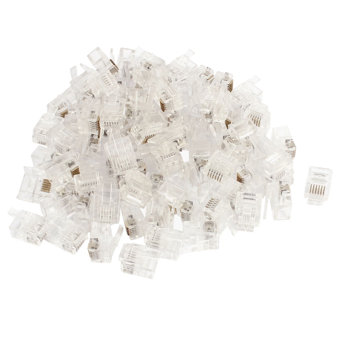 80pcs RJ12 6P6C Modular Plug Network Crimp Ethernet Cord Wire Adapter ...