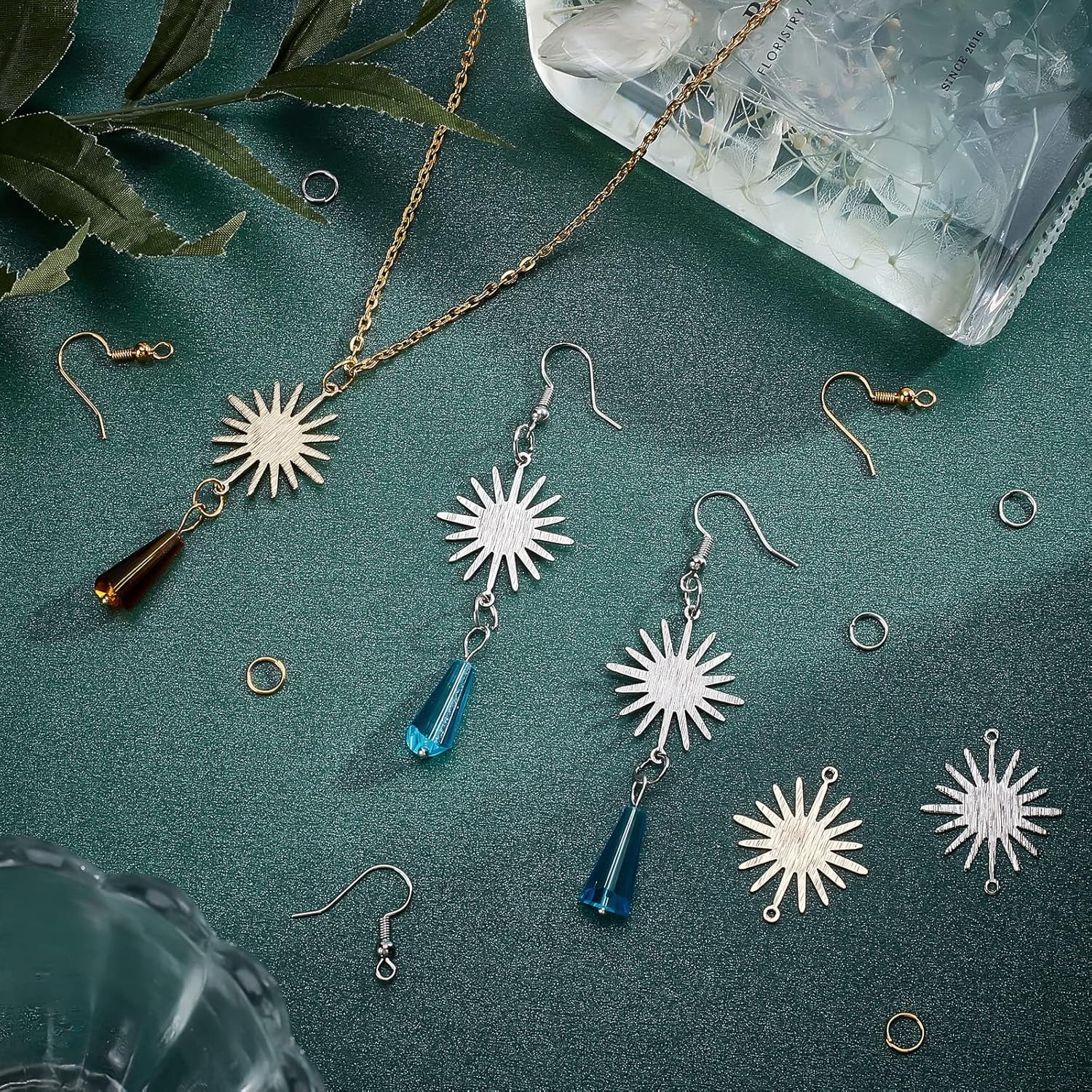80pcs Sun Charms 2 Color Solar Eclipse Links Connectors Pendants Long ...