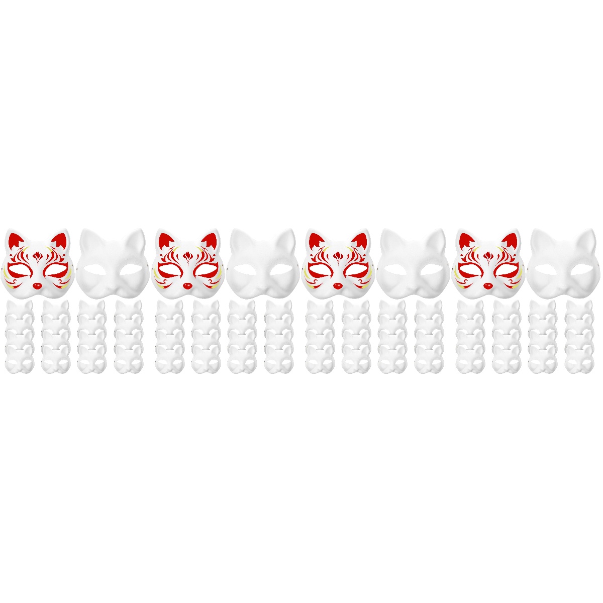 80pcs Unpainted Cat Half Masks Blank Hand Painted Masks - Walmart.com