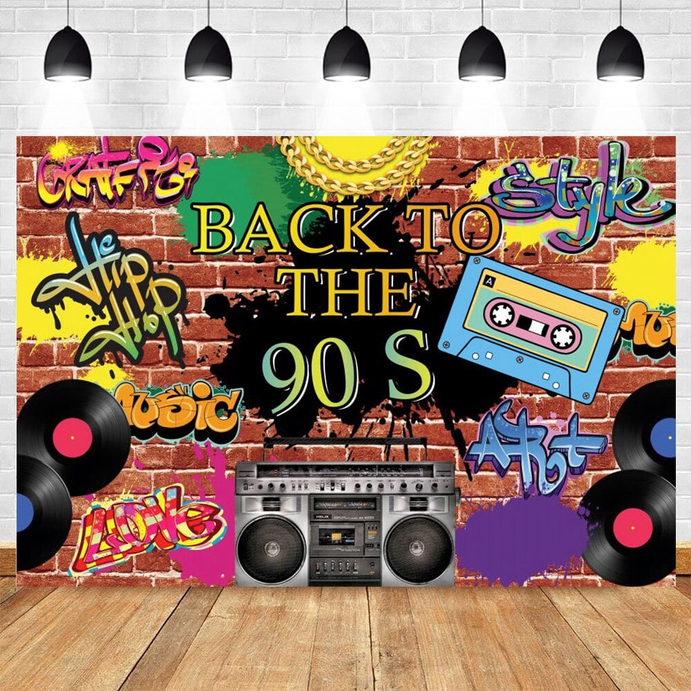80s 90s Disco Party Birthday Backdrop Music Dance Show Time Stage ...