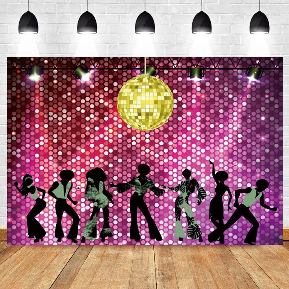 80s 90s Disco Party Birthday Backdrop Music Dance Show Time Stage ...