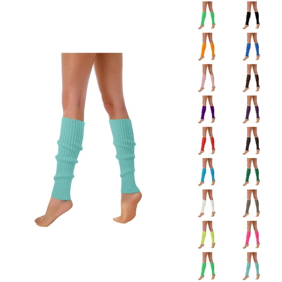 80s 90s Leg Warmers for Women, Neon Ribbed Long Leg Socks Fluorescent ...