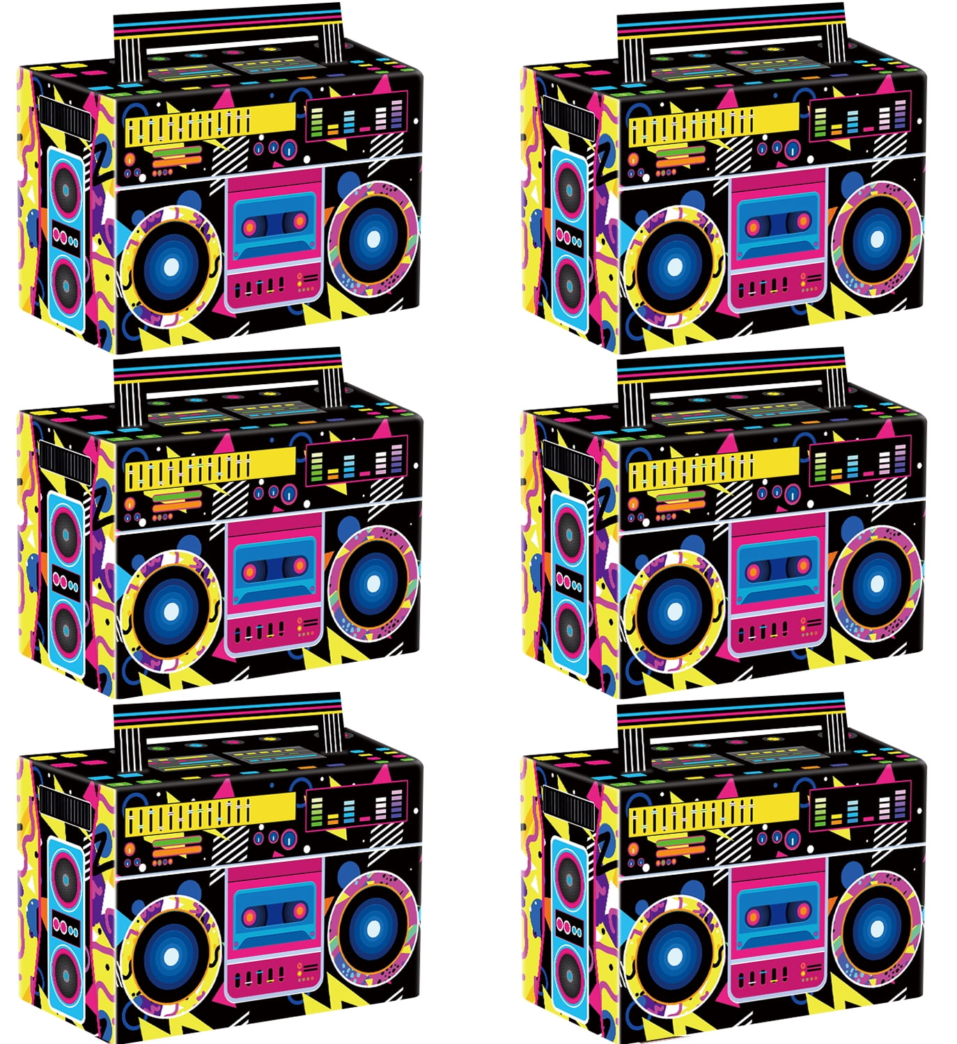 80s 90s Party Favor Boxes, Novelty Boom Box Favors Candy Paper Boxes ...