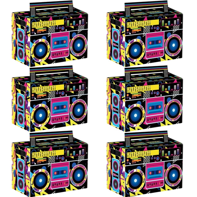 80s 90s Party Favor Boxes, Novelty Boom Box Favors Candy Paper Boxes ...