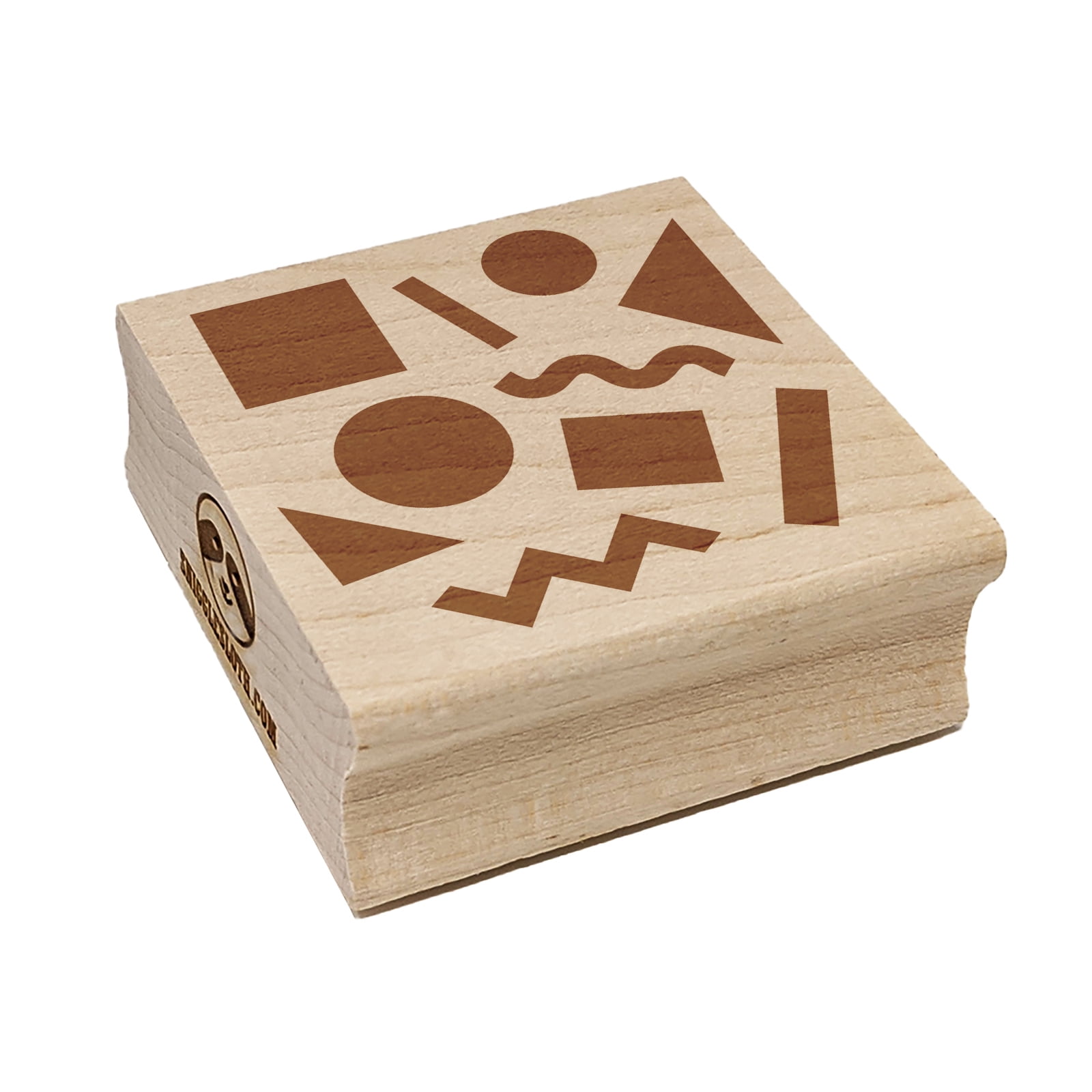 80s 90s Shapes Circle Square Squiggle Geometric Pattern Square Rubber ...