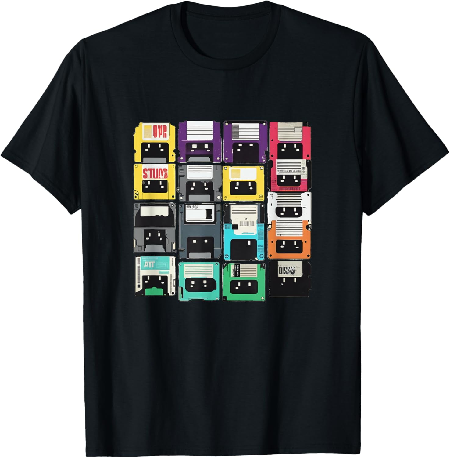 80s 90s nostalgic computer floppy disk technology memories T-ShirtMen ...