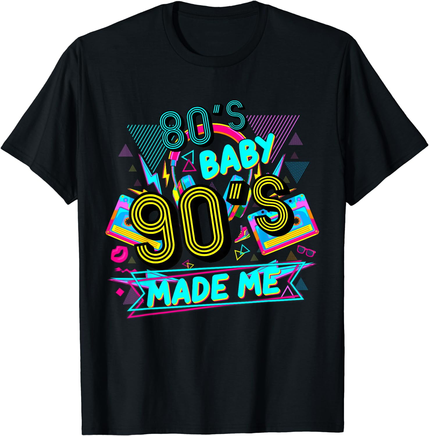 80s Baby 90s Made Me Funny Retro 1980s T-Shirt - Walmart.com