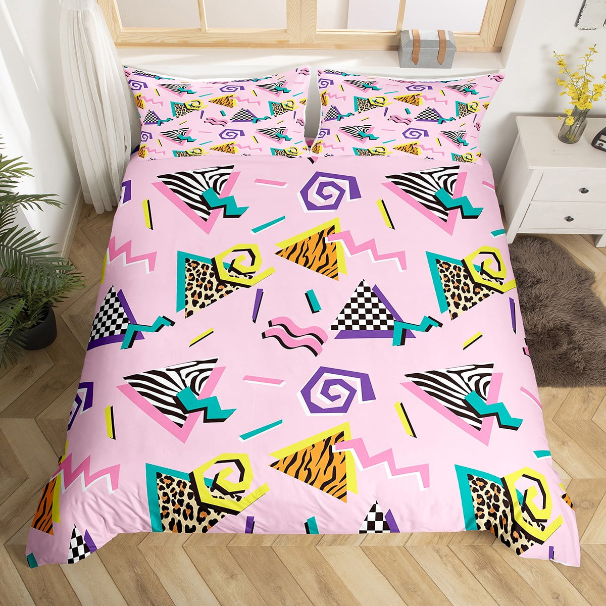 80s Bedding Set Memphis Pattern Old Fashion Comforter Cover,Vintage 90s ...
