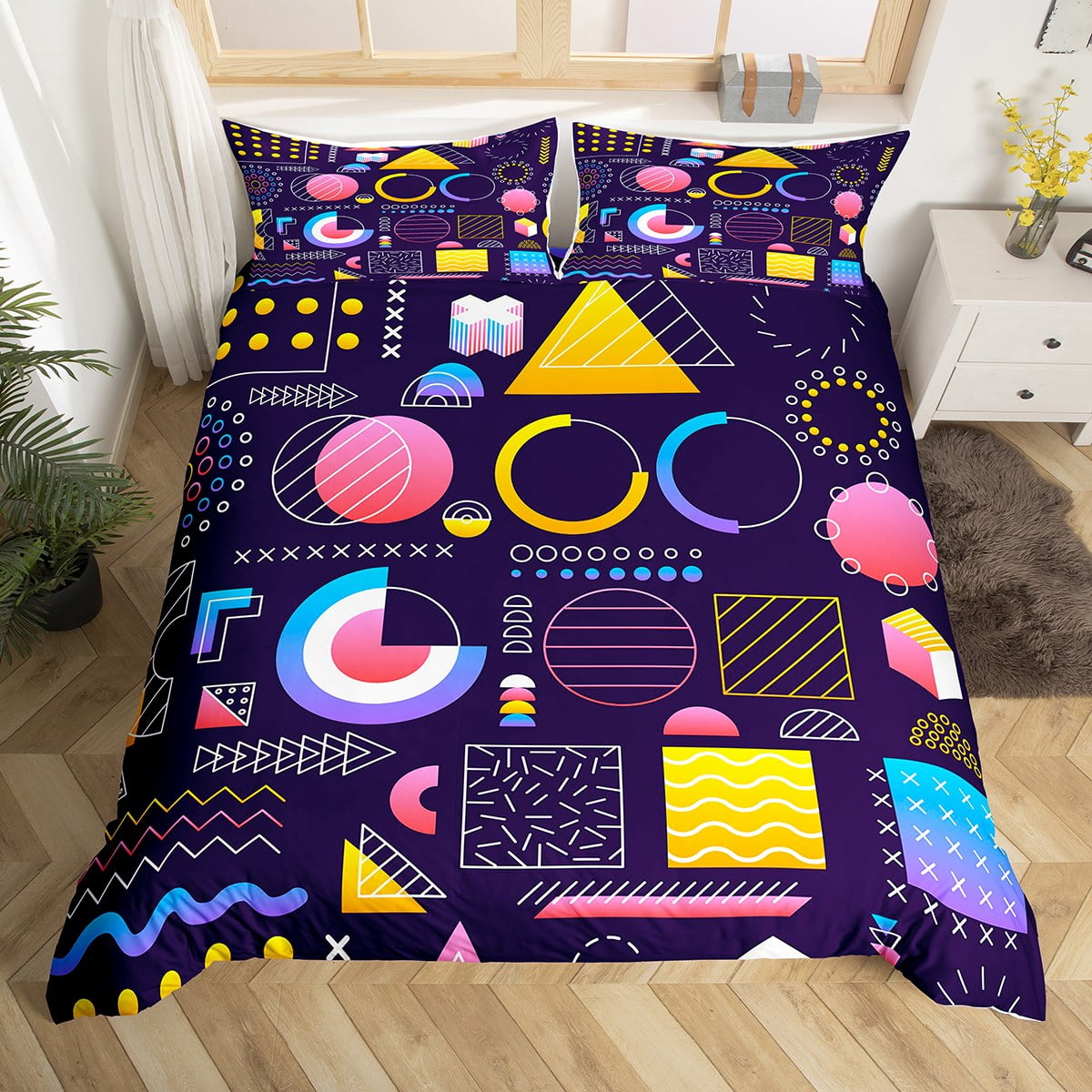 80s Bedding Set Memphis Pattern Old Fashion Comforter Cover,Vintage 90s ...