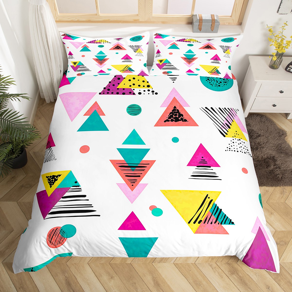 80s Bedding Set Memphis Pattern Old Fashion Comforter Cover,Vintage 90s ...