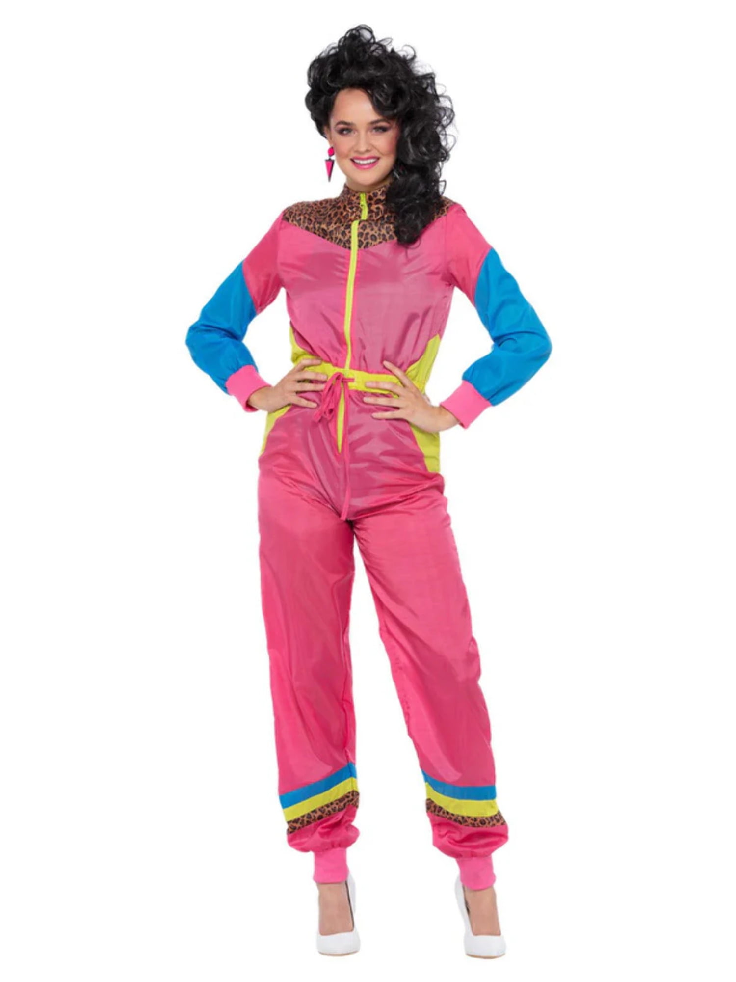 80s Colour Block Pink Ski Shell Suit Costume - Walmart.com