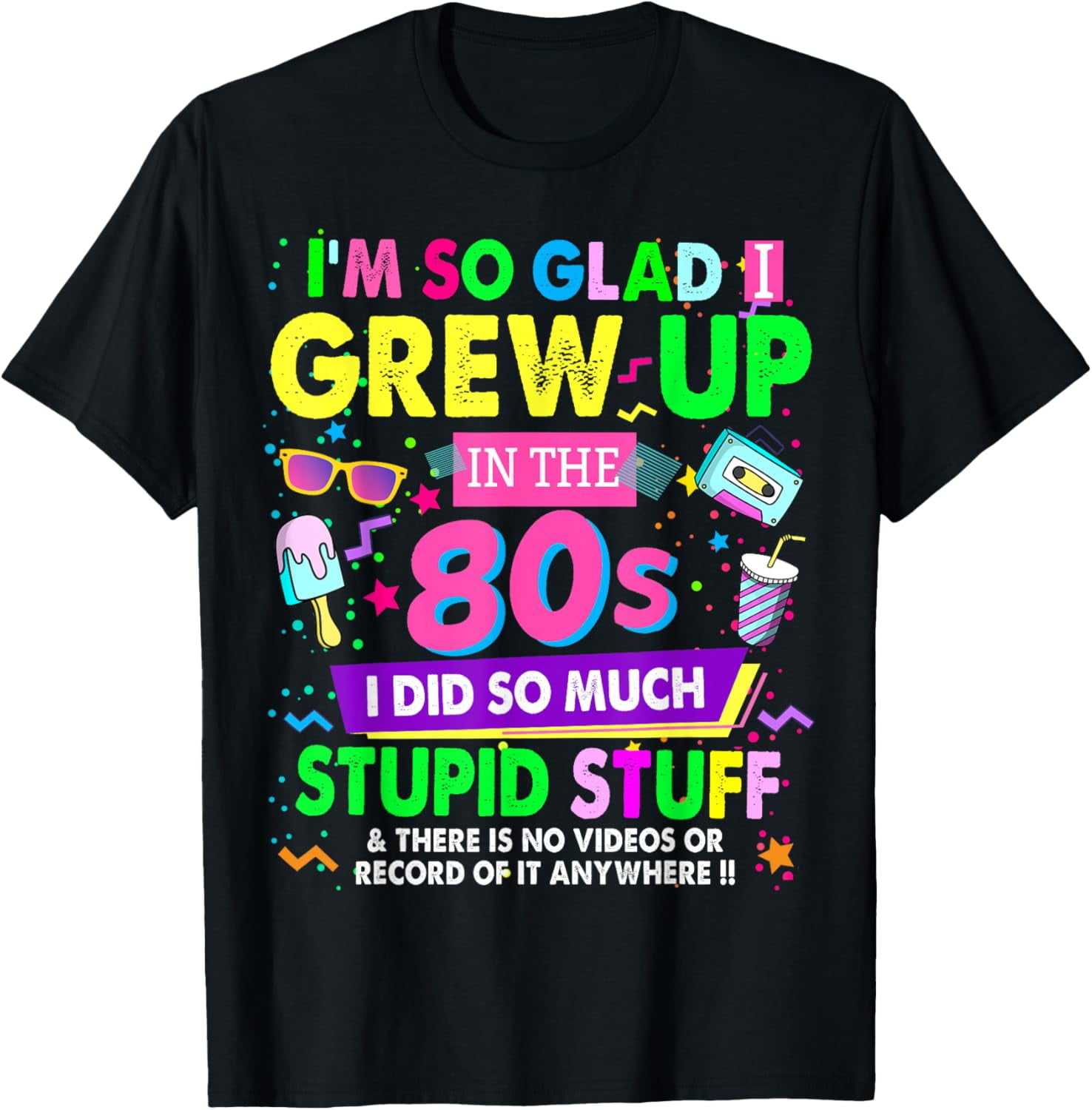 80s Design For Women Rave Outfit & 80s Festival Costume T-Shirt Casual ...
