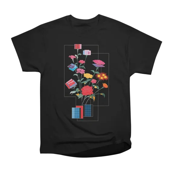 80s Floral Aesthetic T-Shirt Tee Gift For Him Merch For Her Apparel For ...