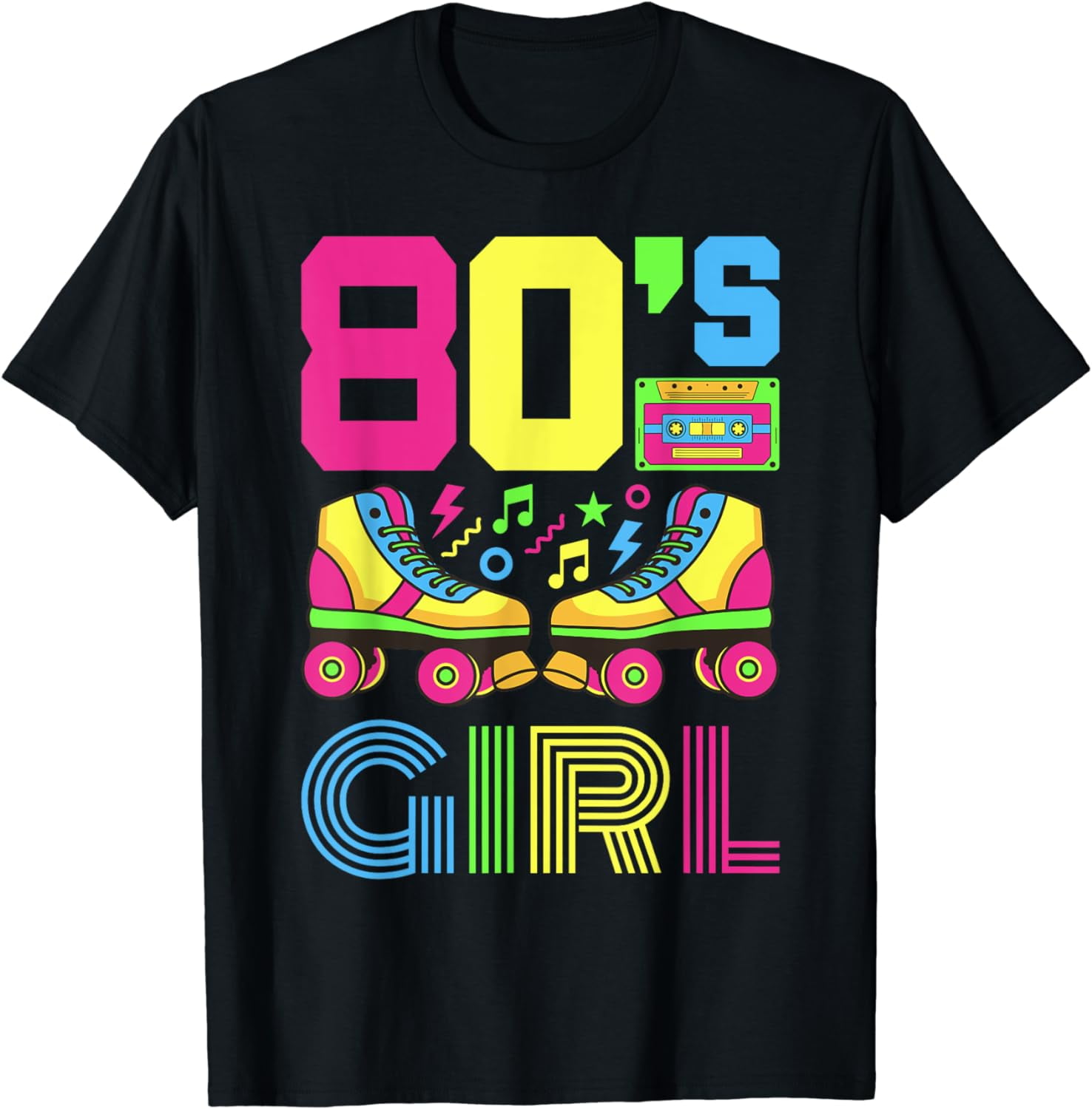 80s Girl 1980s Fashion Theme Party Outfit Eighties Costume Cotton T ...