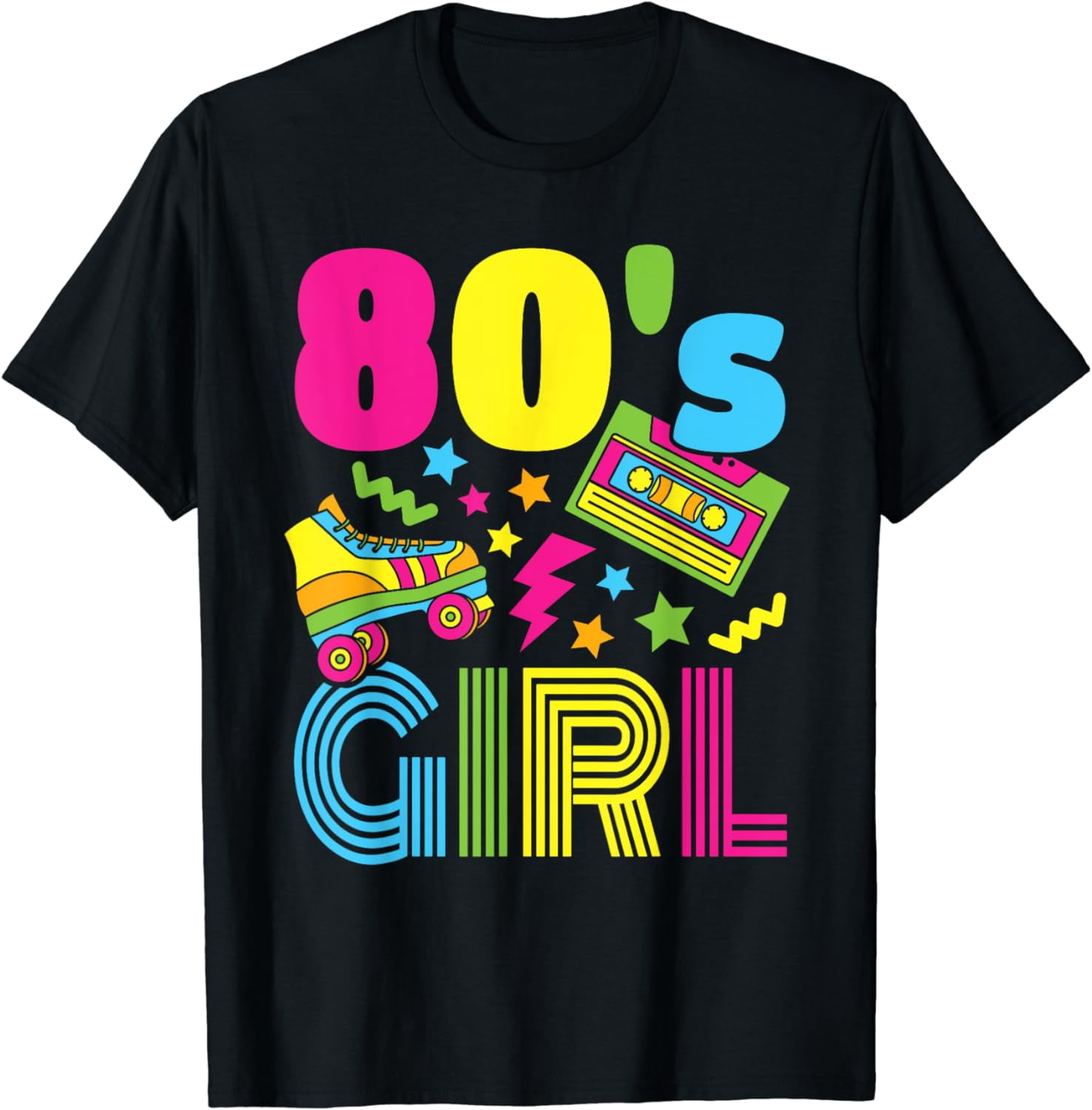 80s Girl 1980s Theme Party 80s Costume Outfit Women Girls T-Shirt ...