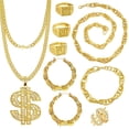 80s Hiphop Styles Bold Chain Rings Necklace Jewelry Set For Men And ...