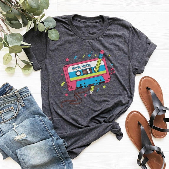 80s Hits Cassette Shirt Retro Music Lover Tee Mixtape Graphic 80s Party ...