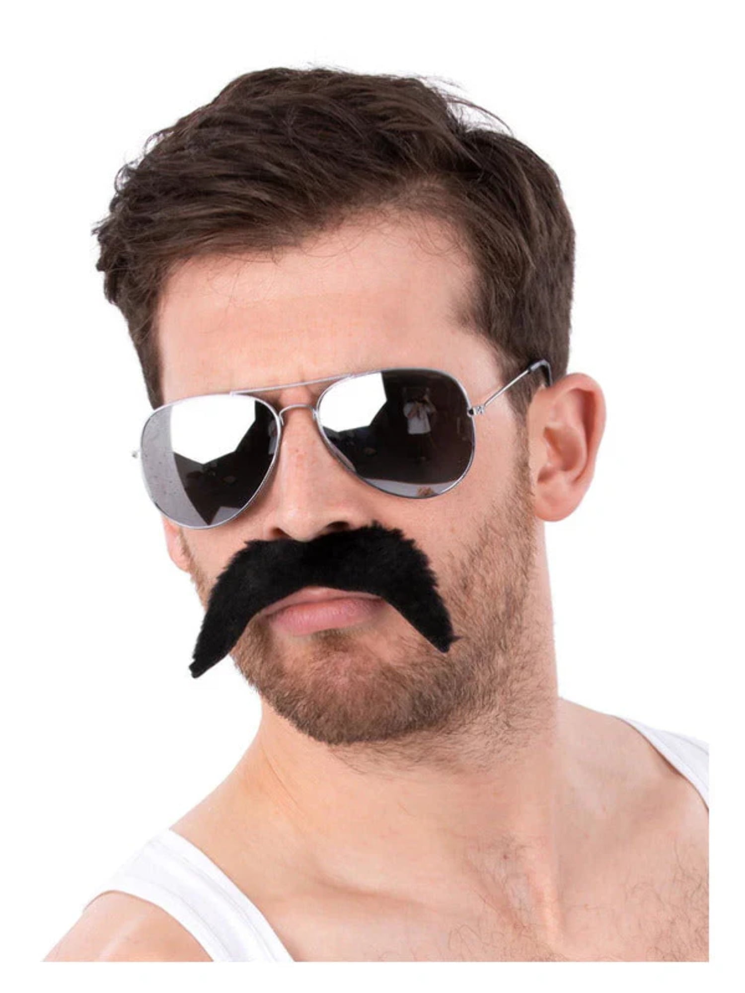80s Freddy Mercury Aviator Specs Tash Kit - Walmart.com
