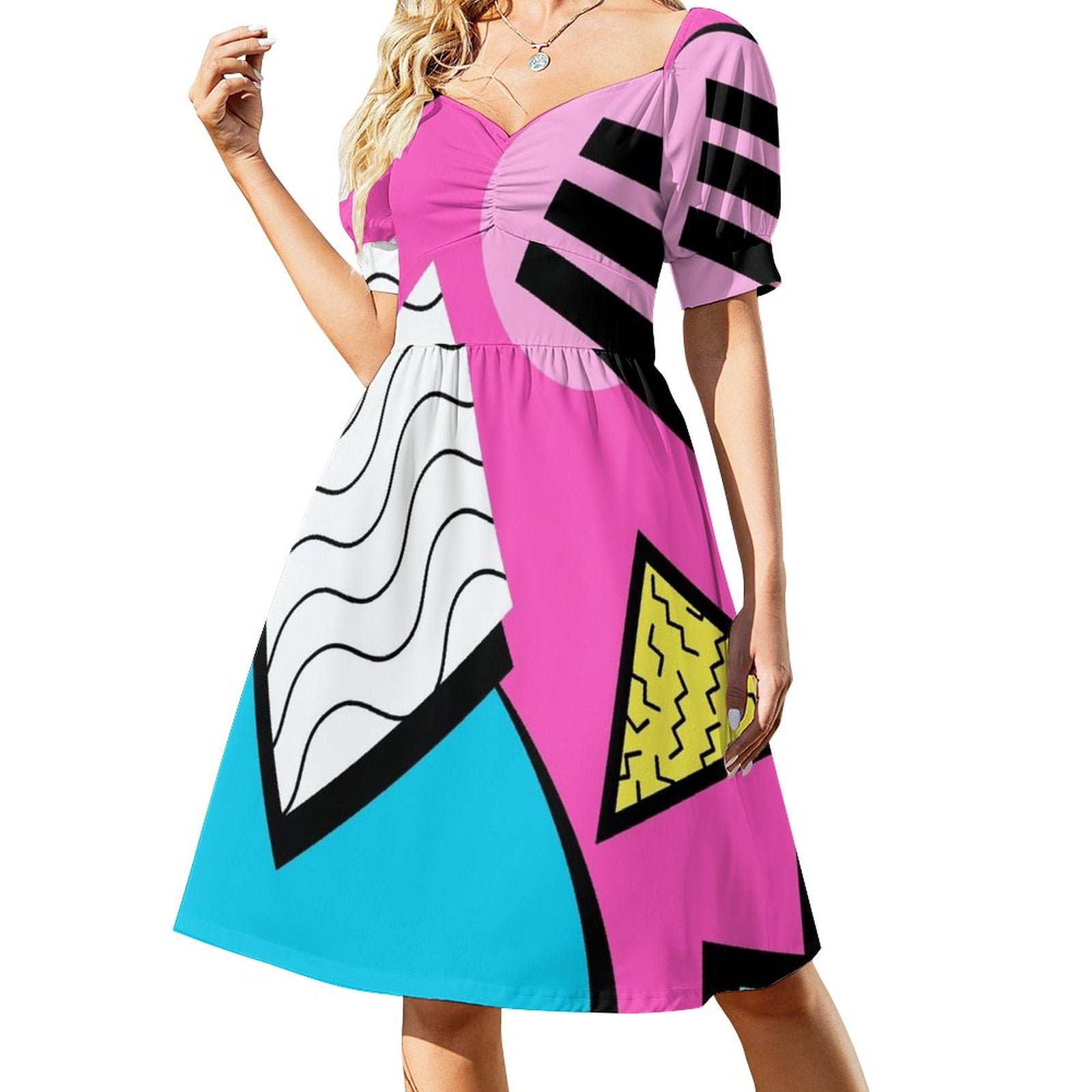 80s Memphis Design Pattern Sleeveless Dress dresses for women 2024 ...