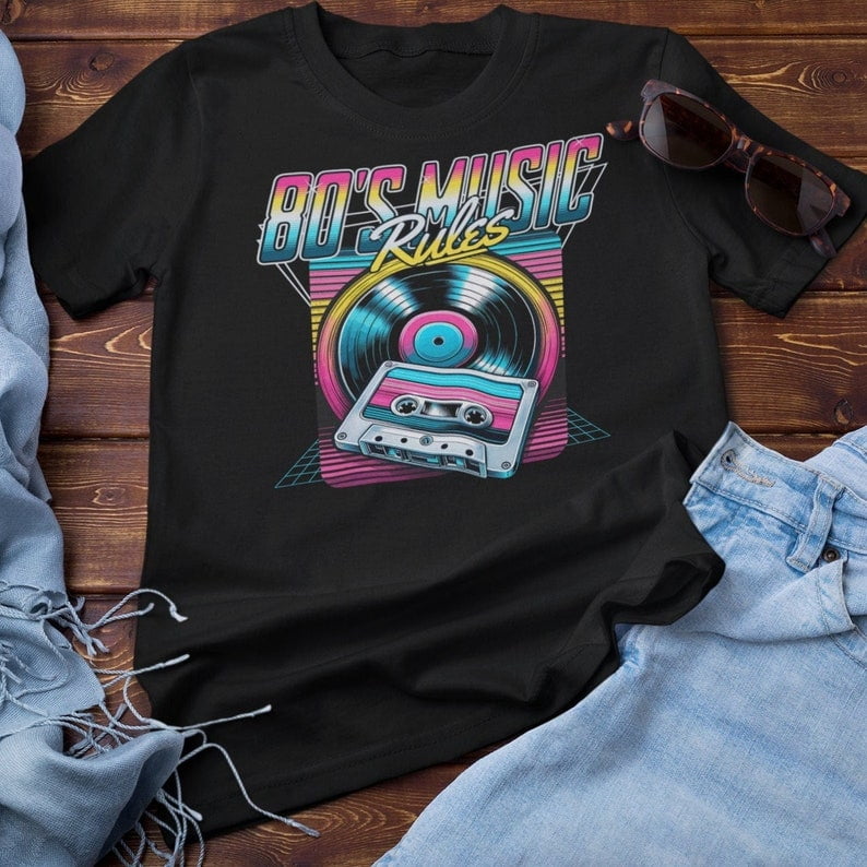 80s Music Shirt "80s Music Rules", Vintage Music Tee, 80s Cassette Tape ...