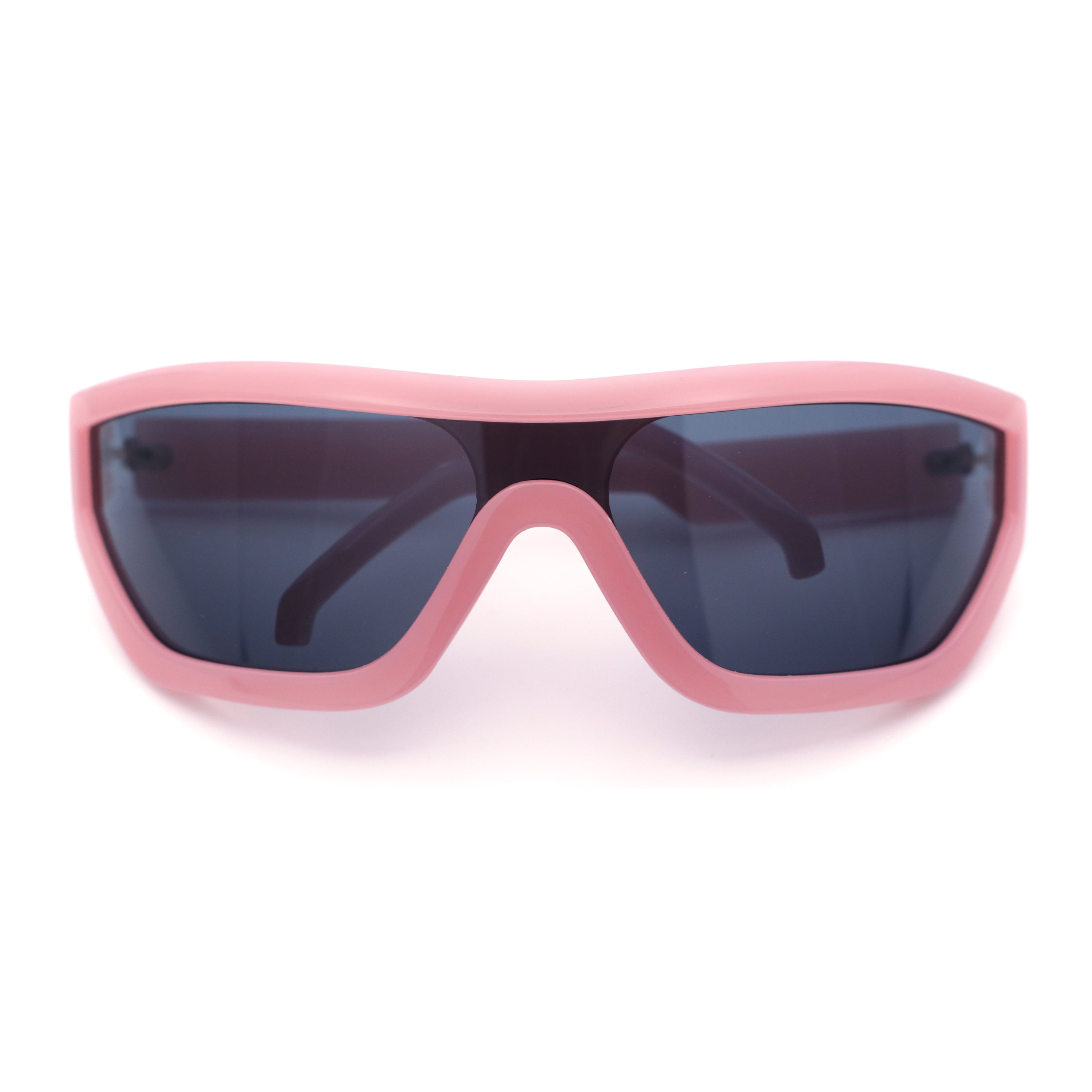80s Narrow Rectangle Sport Monoblock Shield Plastic Sunglasses Pink ...