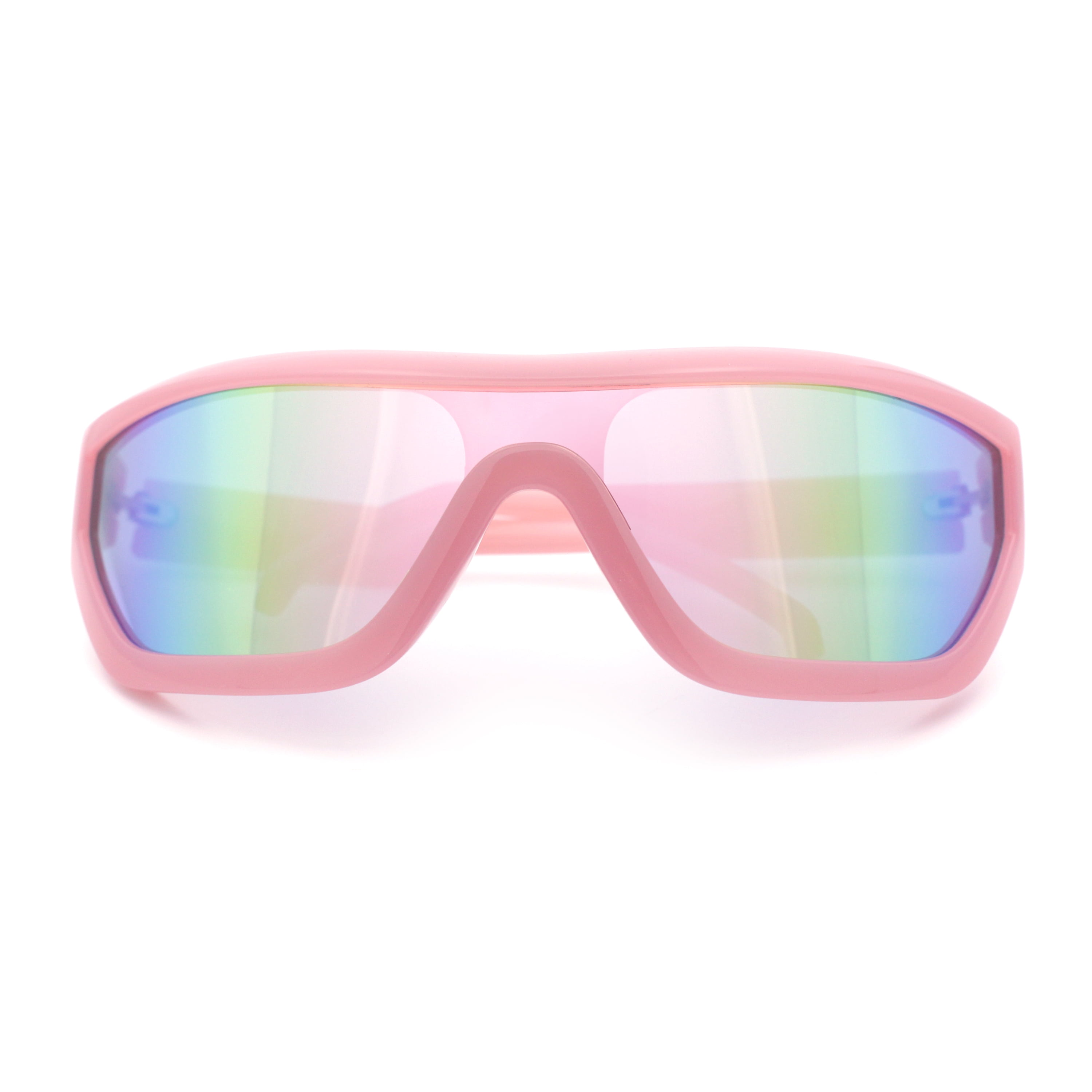 80s Narrow Rectangle Sport Monoblock Shield Plastic Sunglasses Pink ...